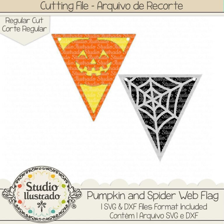 Pumpkin ans Spider Web Flag - Studio Ilustrado
