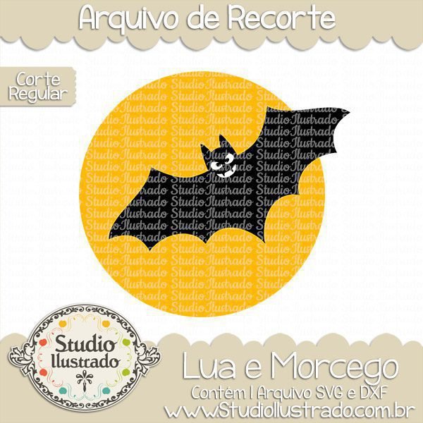Lua e Morcego Dia das Bruxas - Studio Ilustrado