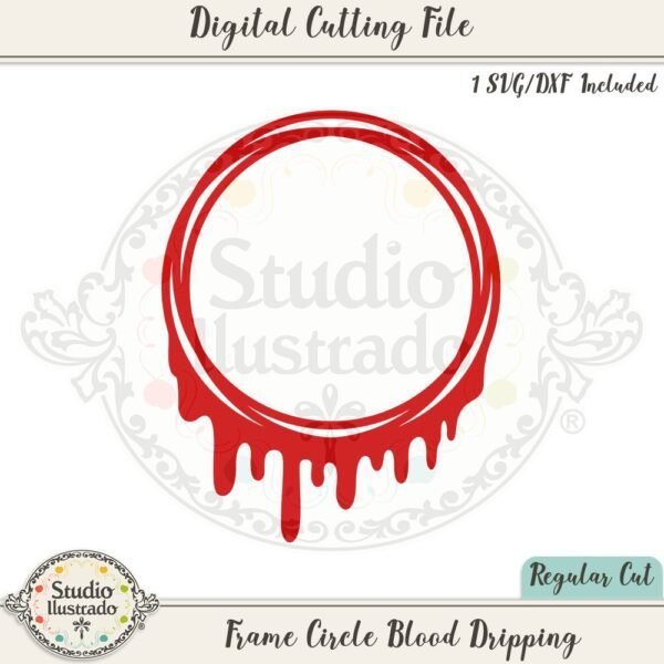 Frame Circle Blood Dripping - Studio Ilustrado