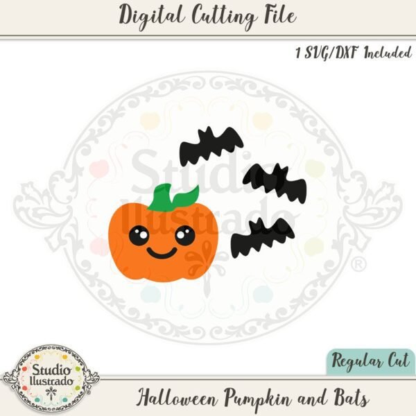 Halloween Pumpkin and Bats - Corte Regular - Recorte | Studi