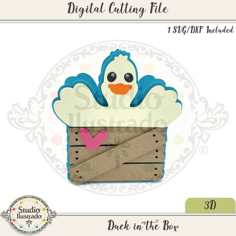 Duck in the Box - 3D - Arquivos de Recorte | Studio Ilustrad
