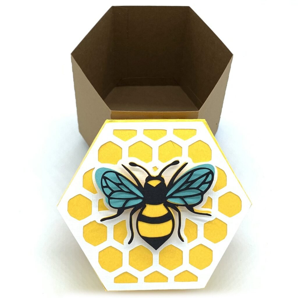 Bee Hexagonal Box - 3D - Arquivos de Recorte | Studio Ilustr