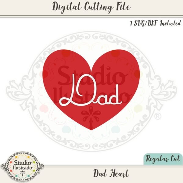 Dad Heart - Corte Regular - Recorte | Studio Ilustrado