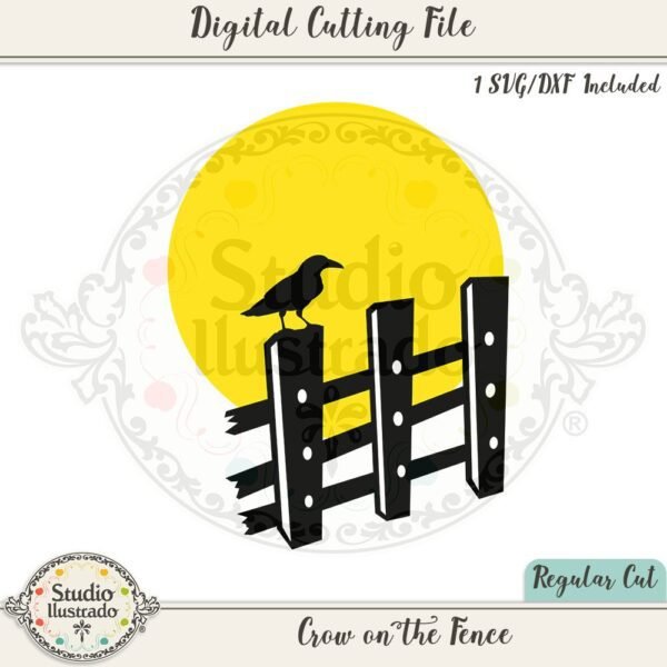 Crow on the Fence - Corte Regular - Recorte | Studio Ilustra