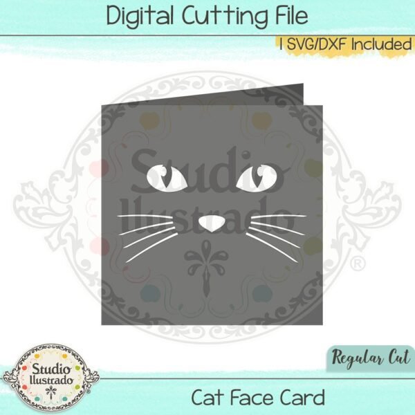 Cat Face Card - Corte Regular - Recorte | Studio Ilustrado