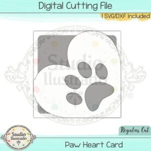 Paw Heart Card - Corte Regular - Recorte | Studio Ilustrado